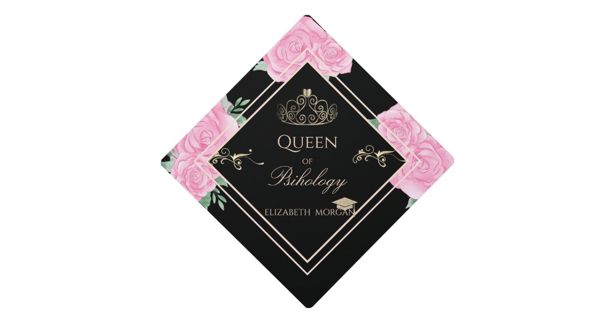 Elegant Roses, Gold Tiara Glitter Graduation Cap | Zazzle