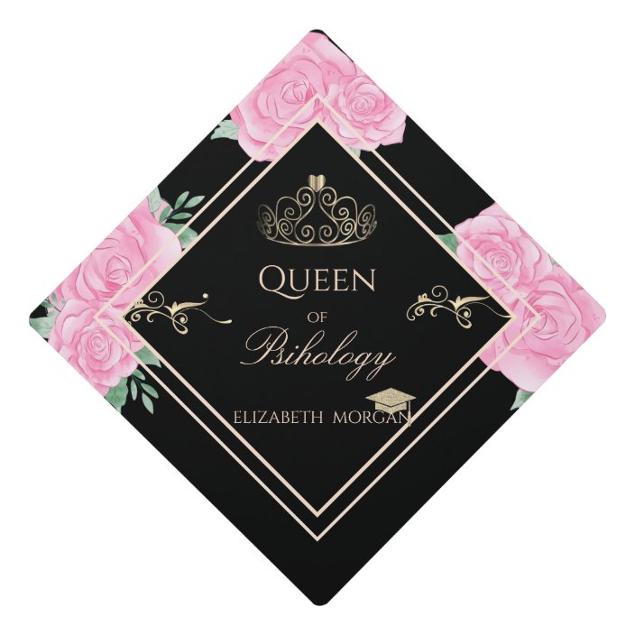 Elegant Roses, Gold Tiara Glitter Graduation Cap | Zazzle.com