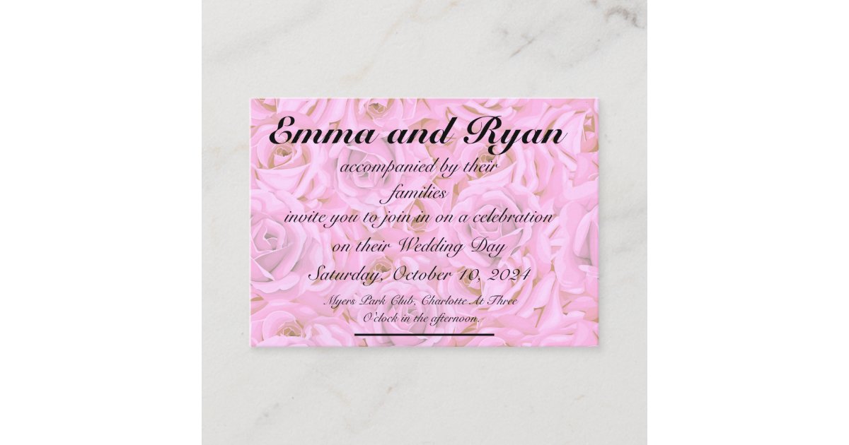 Elegant Roses Script Wedding Invitation | Zazzle.com