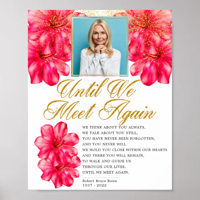 Elegant Rosy Floral Funeral Memorial Poem Sign | Zazzle
