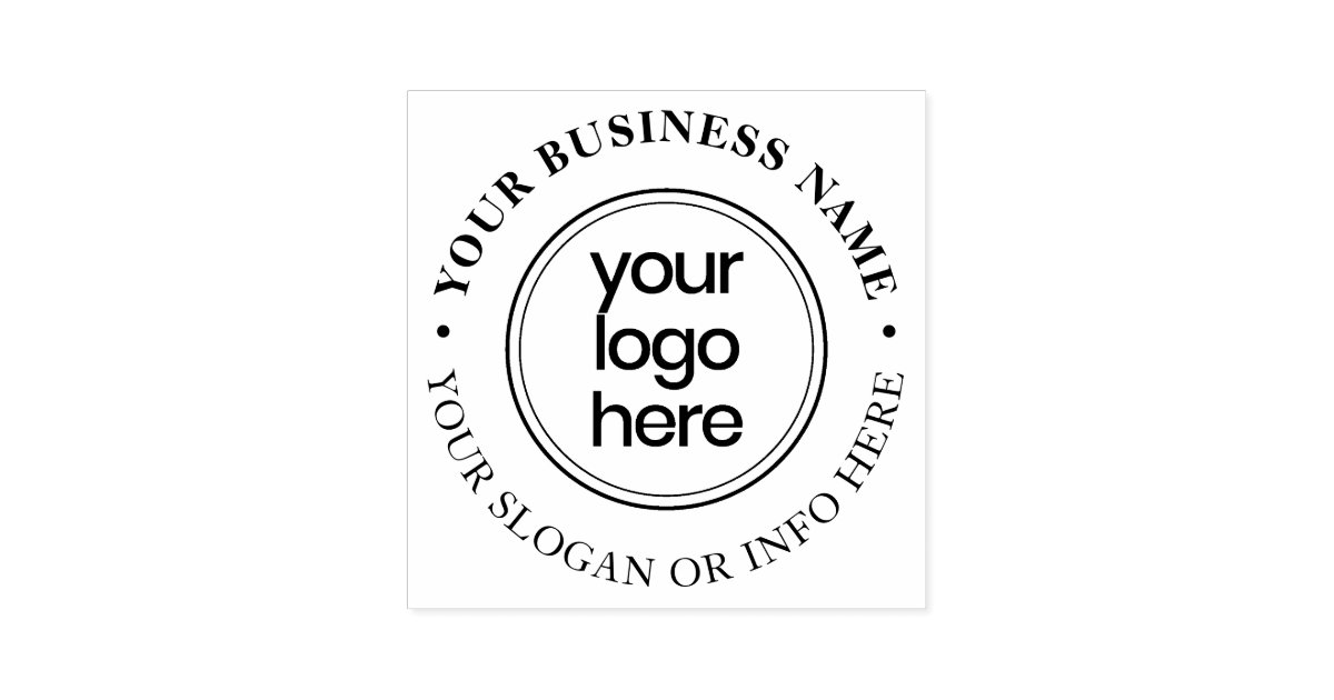 Elegant Round Typography Business Name Logo Self-inking Stamp | Zazzle