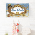 Elegant Royal African Prince Blue Glitter Drip Banner | Zazzle