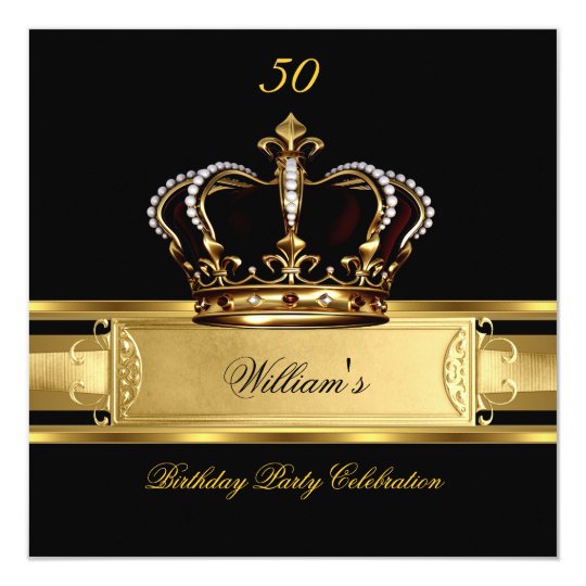 Elegant Royal Black Gold Birthday Prince King 3 Invitation | Zazzle.com