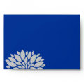 Elegant Royal Blue and Silver Gray Floral Burst Envelope | Zazzle