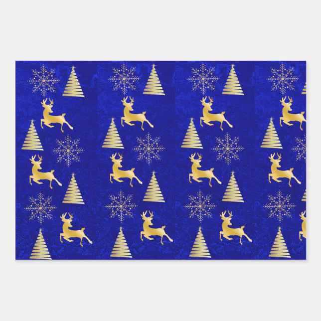 Elegant Royal Blue Christmas Wrapping Paper Sheets | Zazzle