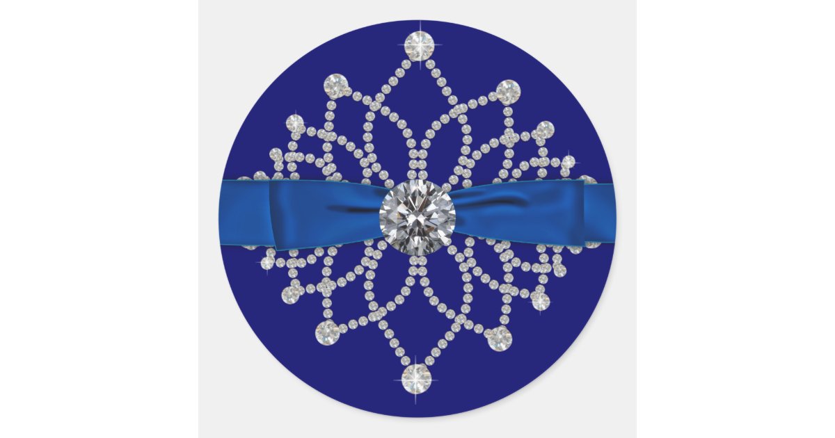 Elegant Royal Blue Diamonds Sticker | Zazzle