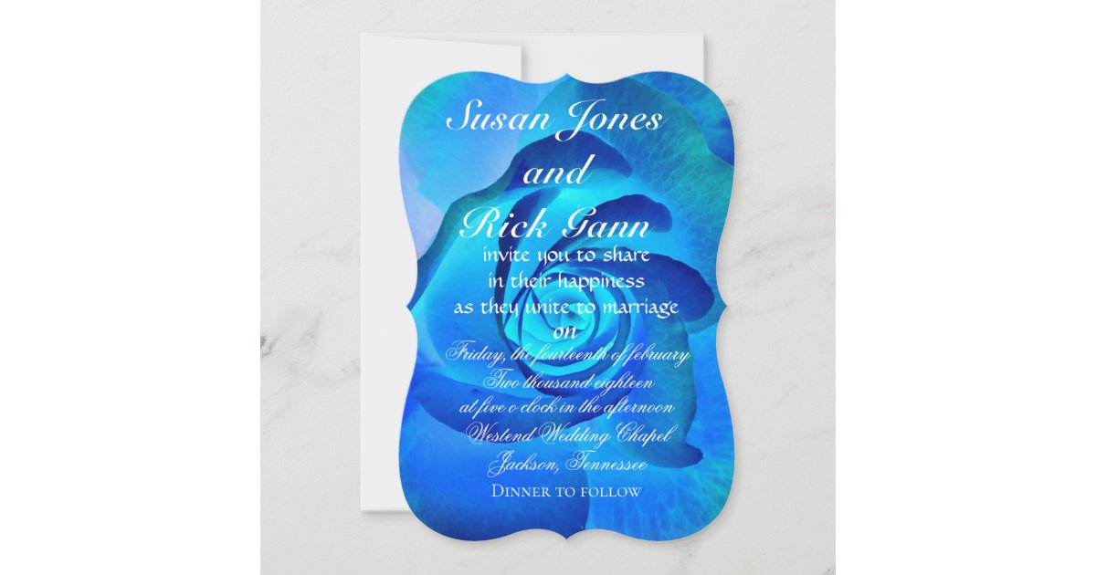 Elegant Royal Blue Floral Template Wedding | Zazzle