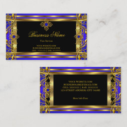 Elegant Royal Blue gold Business Card | Zazzle