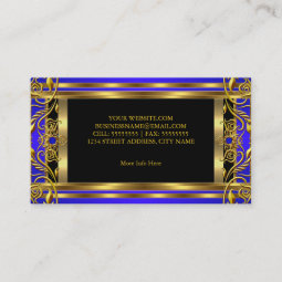 Elegant Royal Blue gold Business Card | Zazzle
