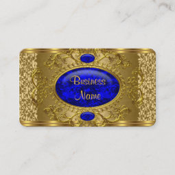 Elegant Royal Blue Gold Business Card | Zazzle