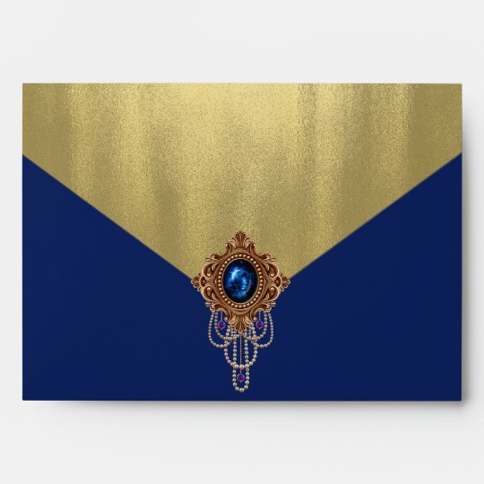 Elegant Royal Blue Gold Envelope | Zazzle.com