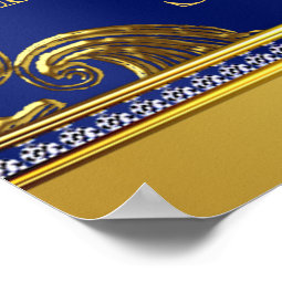 Elegant Royal Blue Gold Prince Baby Shower Signs | Zazzle