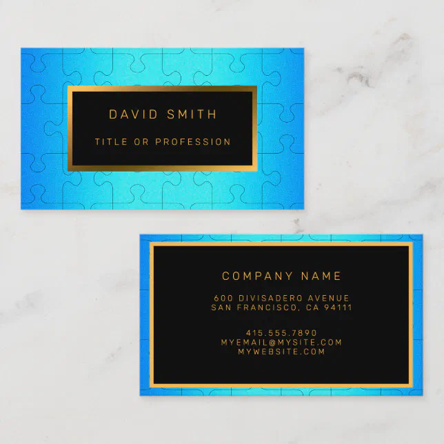 Elegant Royal Blue Metal Business Card | Zazzle