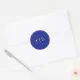 Elegant Royal Blue Monogram Modern Wedding Classic Round Sticker | Zazzle