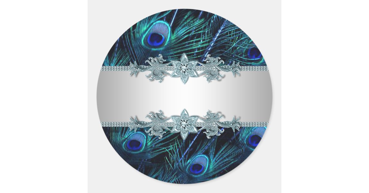 Elegant Royal Blue Peacock Stickers | Zazzle