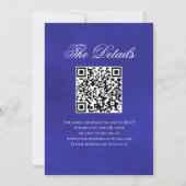 Elegant Royal Blue Rose Fancy QR Code Wedding Invitation | Zazzle