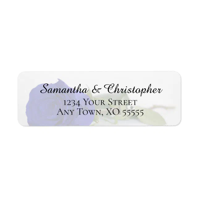 Elegant Royal Blue Rose Wedding Return Address Label | Zazzle