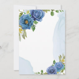 Elegant royal blue roses wedding invitation card | Zazzle