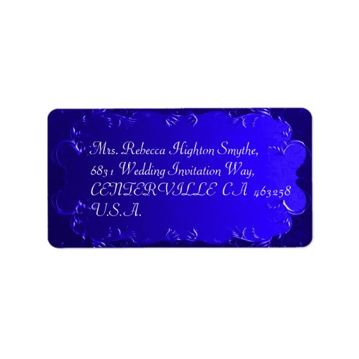 Elegant Royal Blue Wedding Address Labels | Zazzle