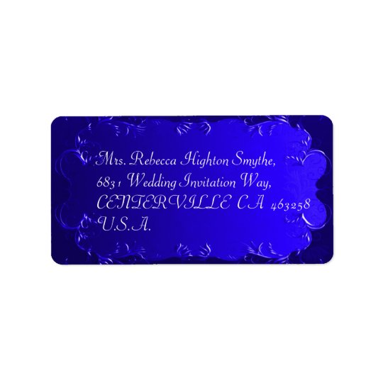 Elegant Royal Blue Wedding Address Labels | Zazzle.com
