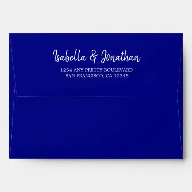 elegant royal blue wedding envelope | Zazzle