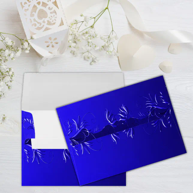 Elegant Royal Blue Wedding Envelope | Zazzle