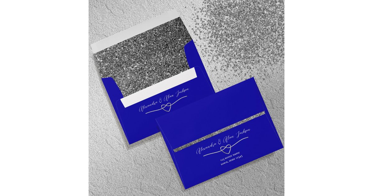 Elegant Royal Blue Wedding Envelope | Zazzle
