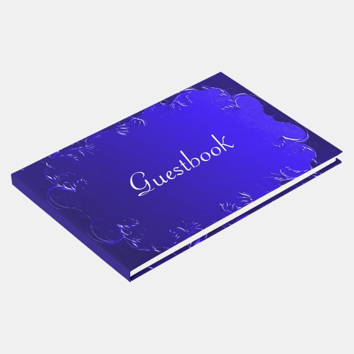 Elegant Royal Blue Wedding Guest Book | Zazzle.com