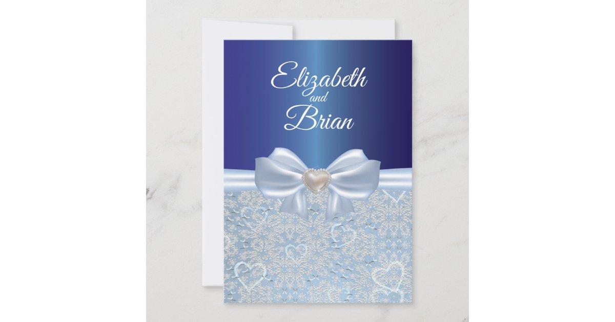 Elegant royal blue wedding Invitation | Zazzle