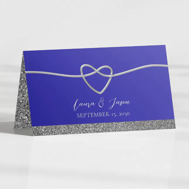 Elegant Royal Blue Wedding Place Card | Zazzle