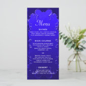 Elegant Royal Blue Wedding Reception Menu | Zazzle