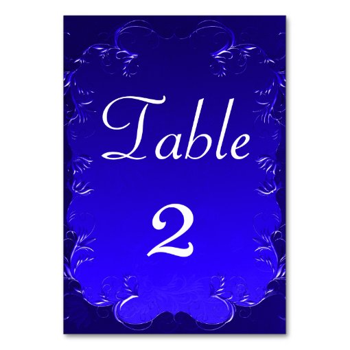Elegant Royal Blue Wedding Reception Table Number | Zazzle