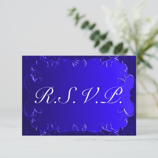 Elegant Royal Blue Wedding RSVP | Zazzle