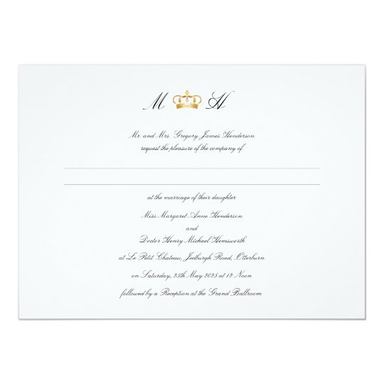 Elegant Royal Crown Wedding Invitation | Zazzle.com