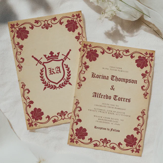 Elegant Royal Fantasy Medieval Wedding Invitation | Zazzle