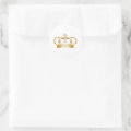 Elegant Royal Gold Crown Classic Round Sticker | Zazzle