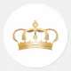 Elegant Royal Gold Crown Classic Round Sticker | Zazzle