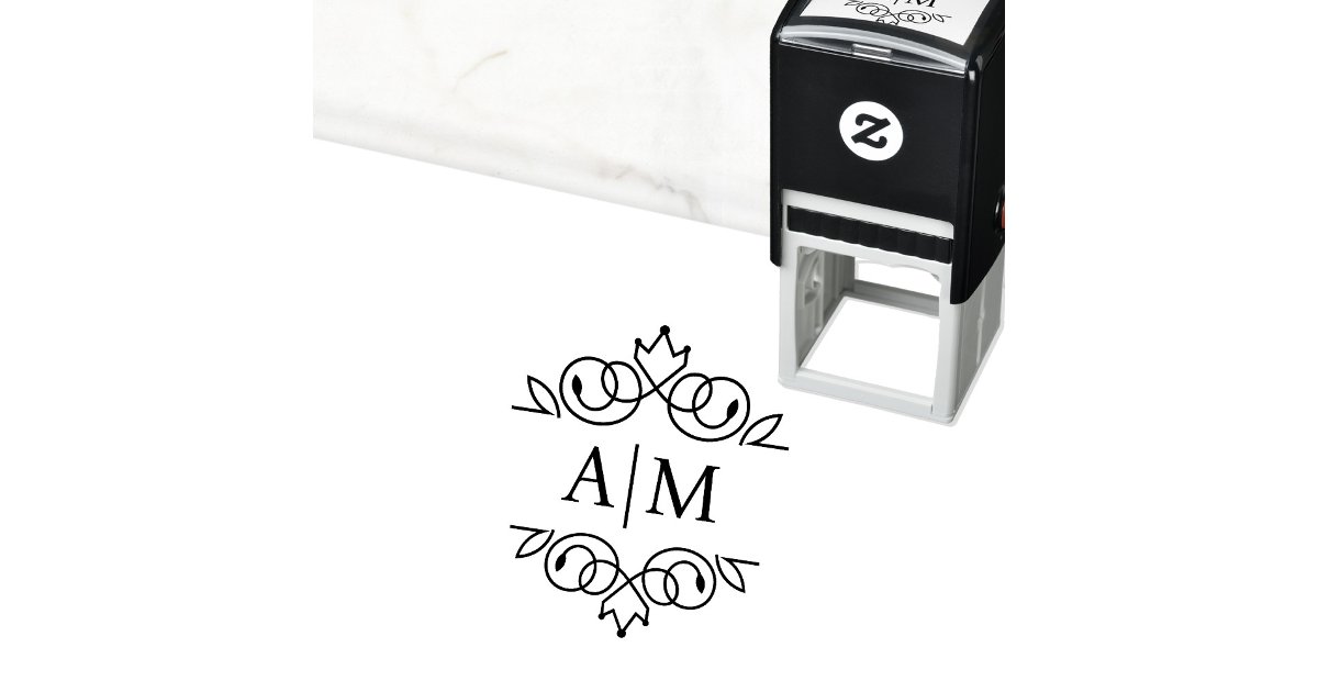 Elegant, royal, monogram self-inking stamp | Zazzle