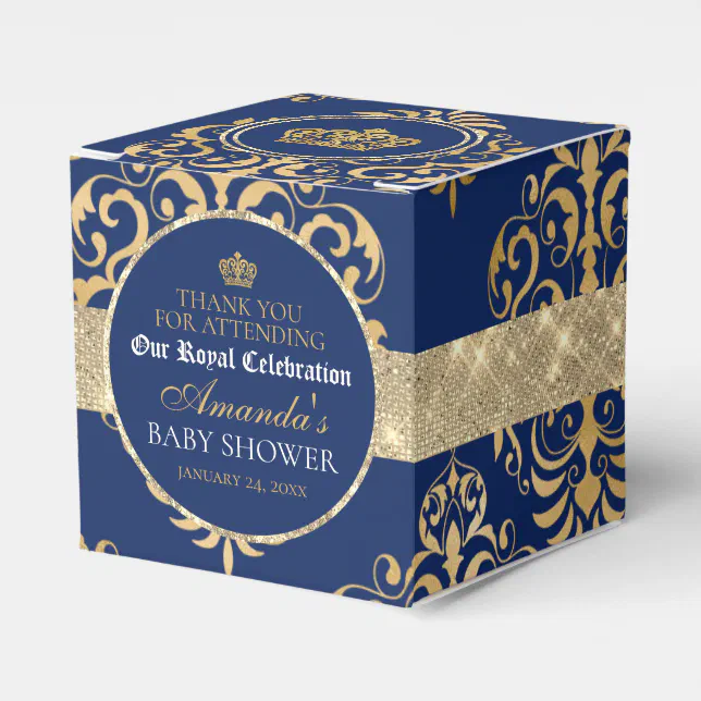 Elegant Royal Prince Baby Shower Favor Box | Zazzle