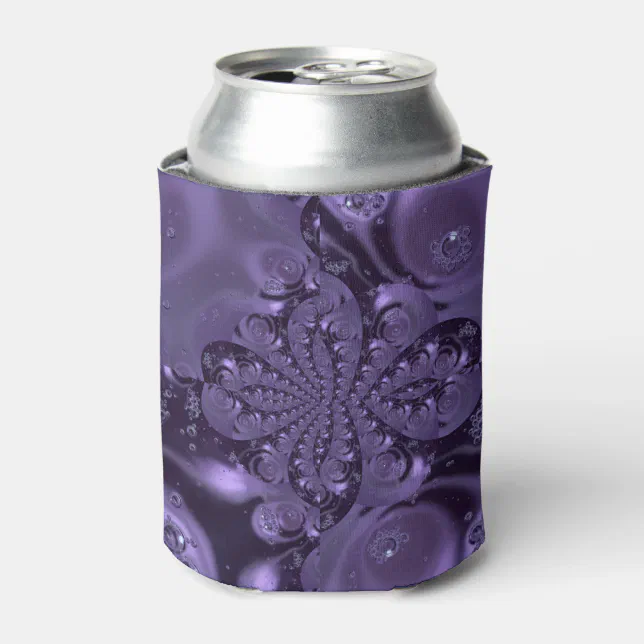 Elegant Royal Purple Liquid Sparkle Can Cooler | Zazzle