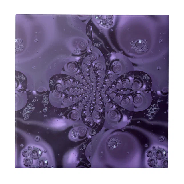 Elegant Royal Purple Liquid Sparkle Ceramic Tile | Zazzle