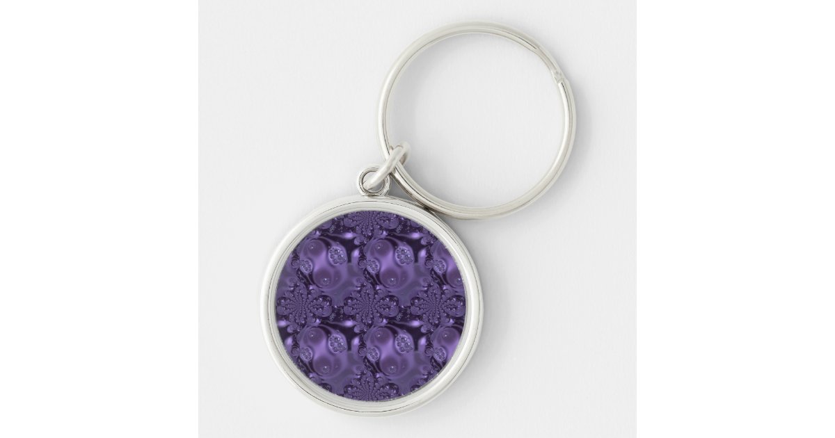 Elegant Royal Purple Liquid Sparkle Keychain | Zazzle