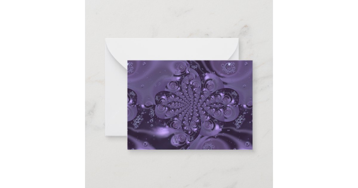 Elegant Royal Purple Liquid Sparkle Note Card | Zazzle
