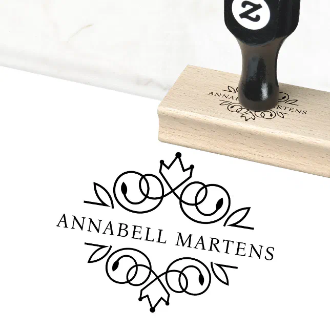 Elegant, royal rubber stamp | Zazzle