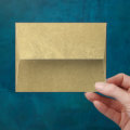 Elegant RSVP Envelope in Gold and Inside in Black | Zazzle
