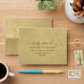 Elegant RSVP Envelope in Gold and Inside in Black | Zazzle