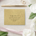 Elegant RSVP Envelope in Gold and Inside in Black | Zazzle