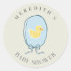 Elegant Rubber Ducky Ribbon Baby Shower Classic Round Sticker | Zazzle