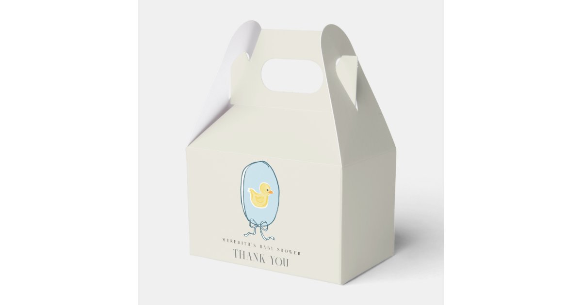 Elegant Rubber Ducky Ribbon Baby Shower Favor Boxes | Zazzle