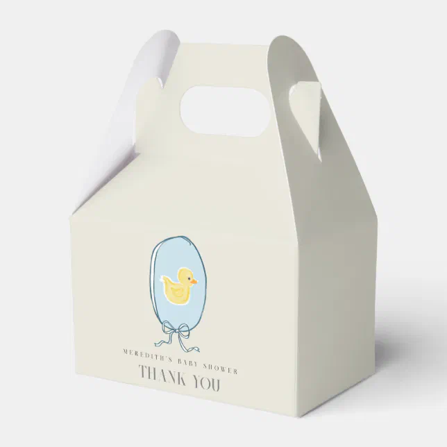 Elegant Rubber Ducky Ribbon Baby Shower Favor Boxes | Zazzle